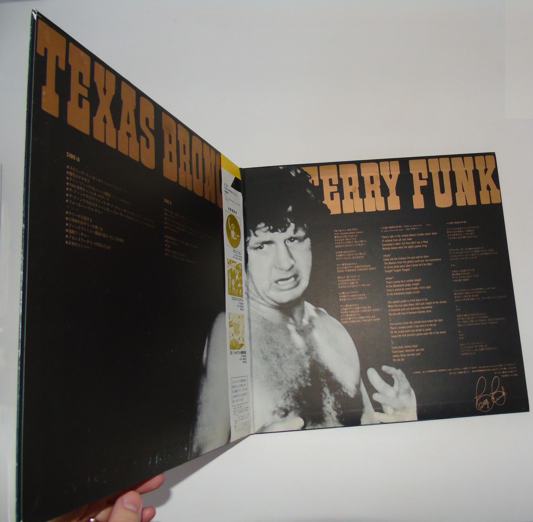 Texas Bronco Terry Funk Japanese Vinyl Record LP With Signed Photo ...