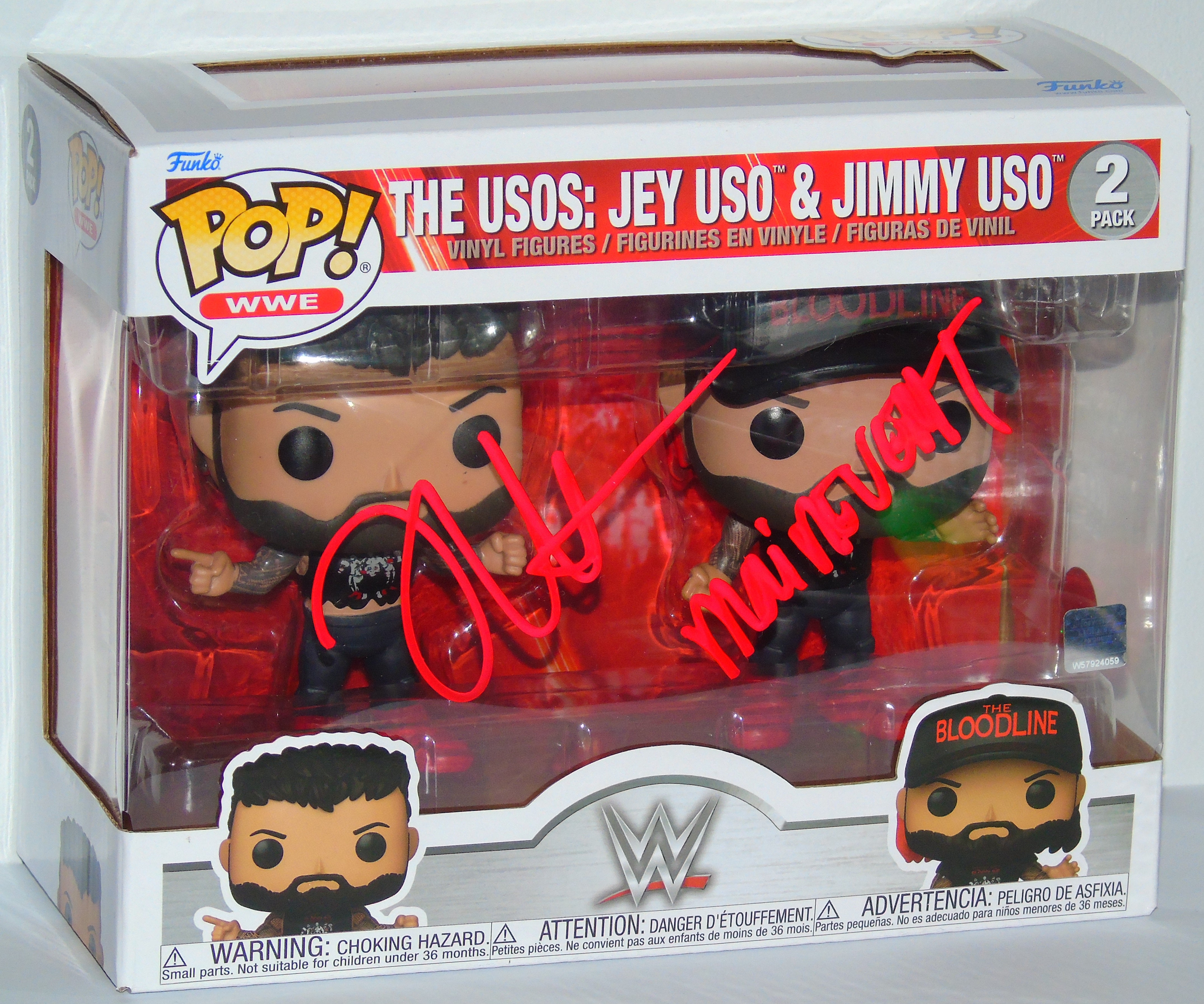 Jey Uso Signed Funko WWE Wrestling Pop! Vinyl Figure Set ...