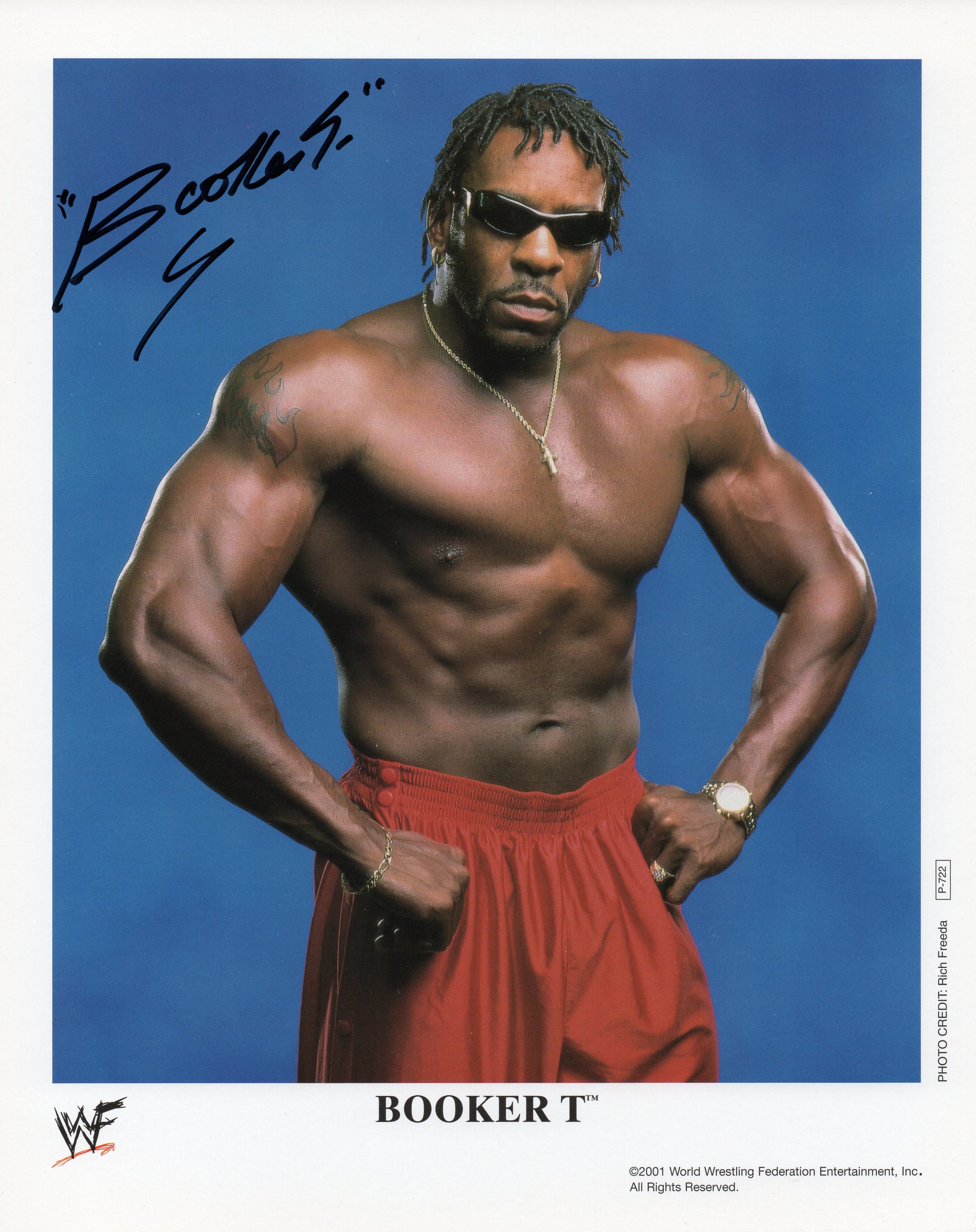 Booker T WWE/WWF Signed Promo Photo P-722 – RetroWrestling.com